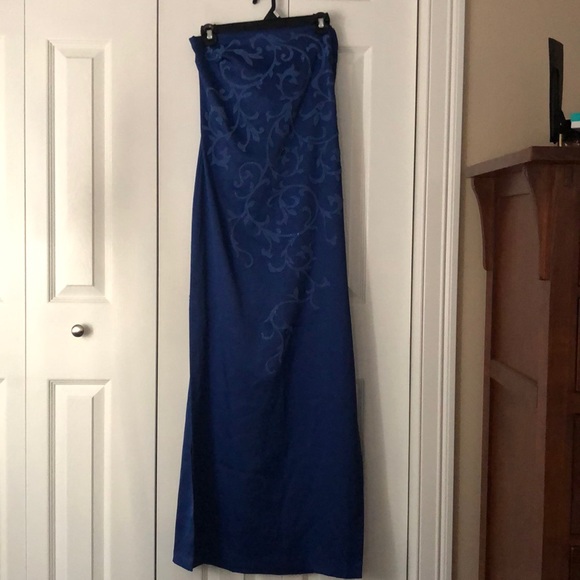Rampage | Dresses | Rampage Blue Beaded Strapless Gown | Poshmark